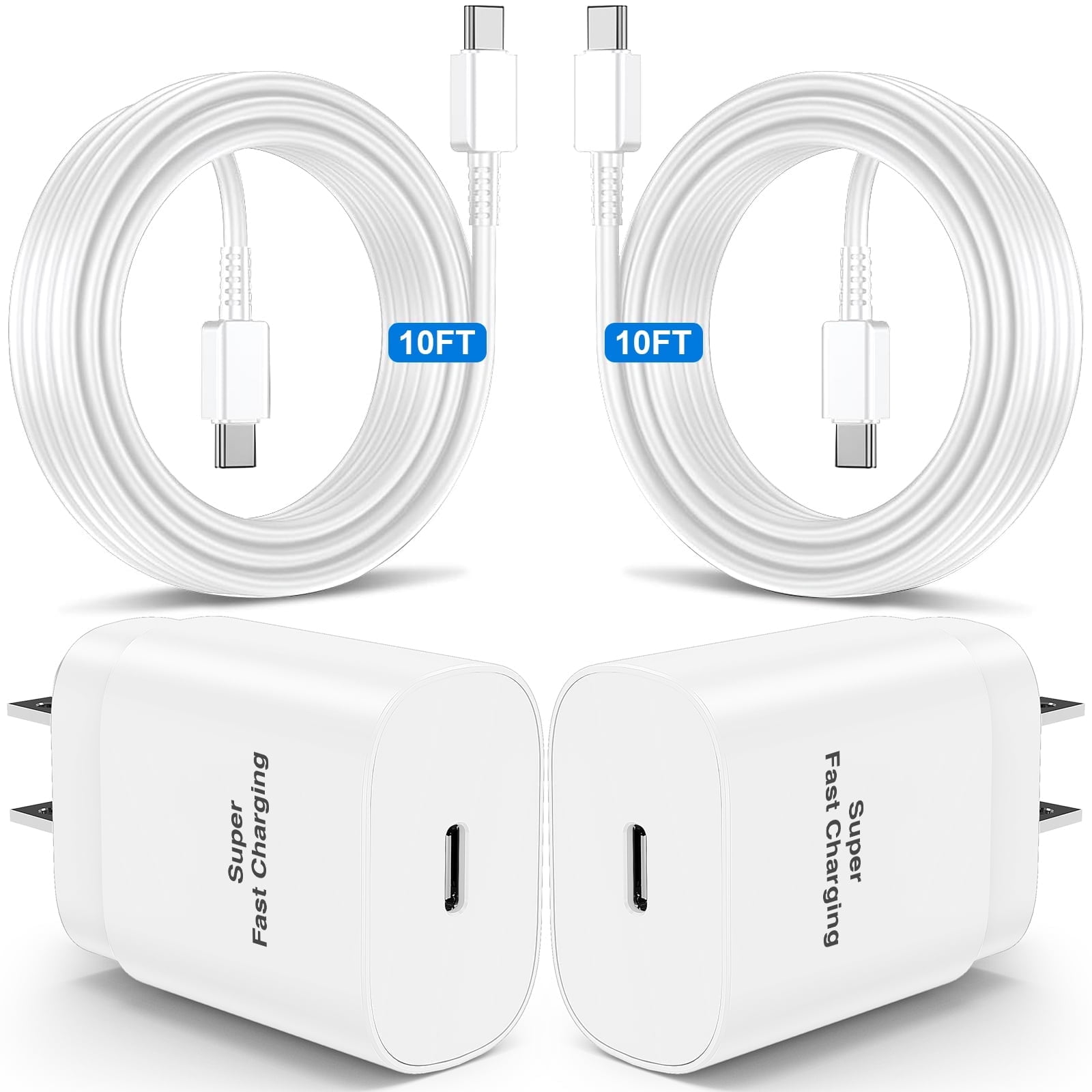 Super Fast Charger Type C, 2Pack 25W USB C Fast Charging Block Wall ...