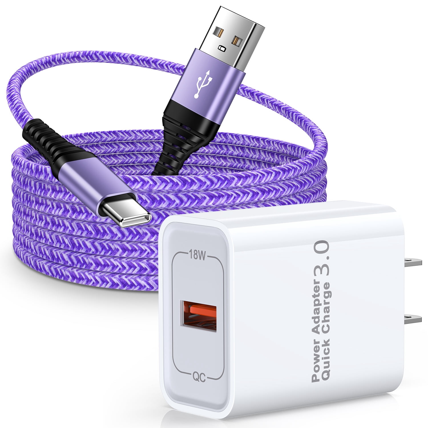 Type C Charger Block，Hootek USB Block with 10FT Type C Cable, 18W Fast ...