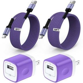 Type C Charger Block,with 3A Android Charger Fast Charging Cable 6FT 5V ...