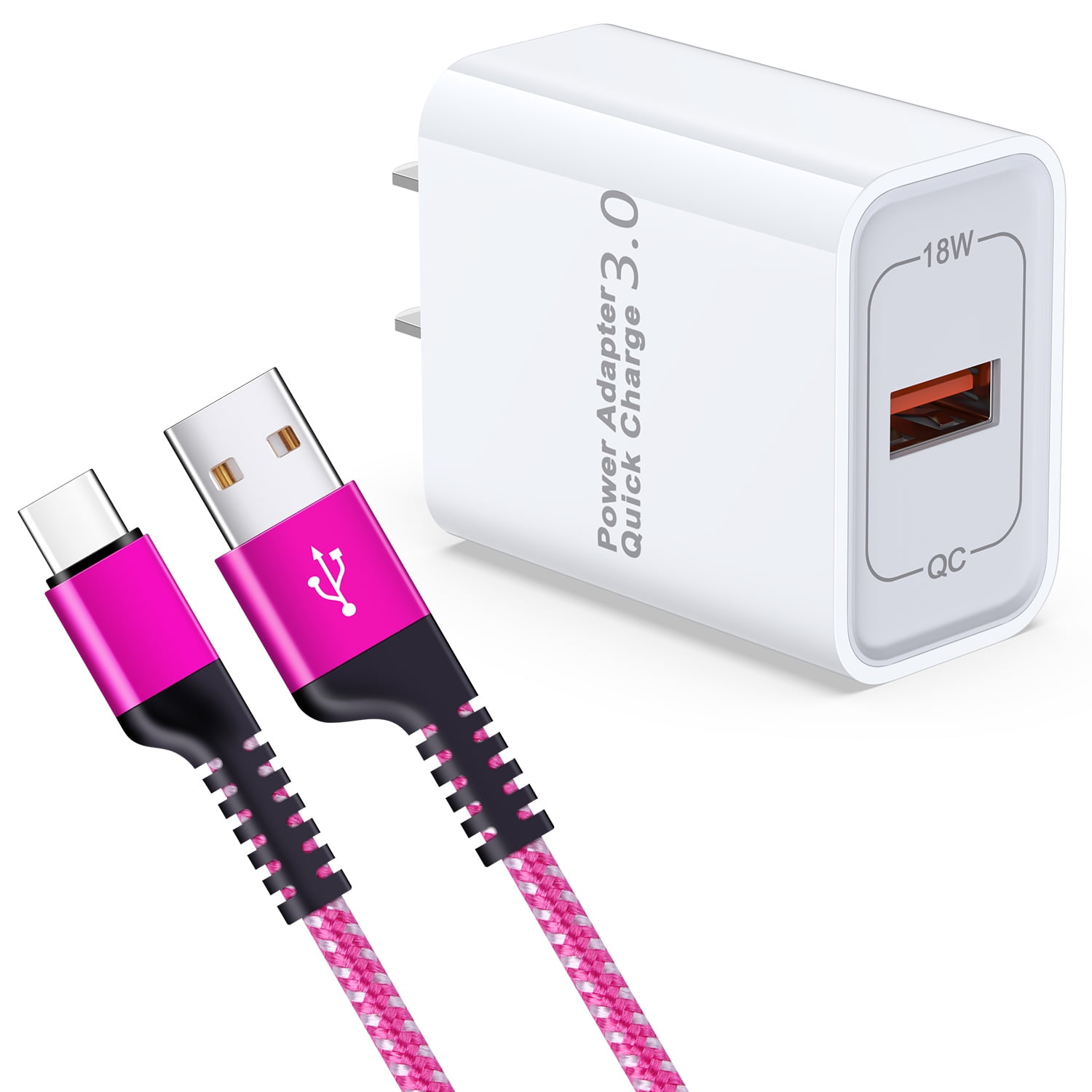 Type C Charger Fast Charging 18W Charger Adapter with USB C Cable 6FT ...