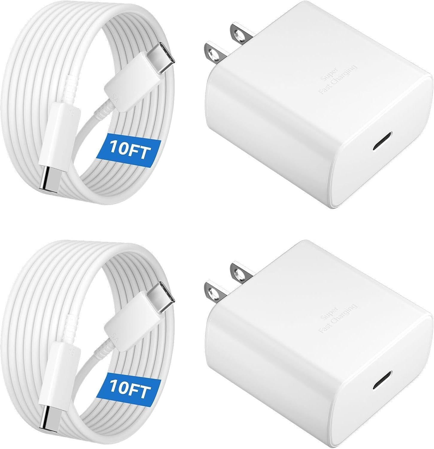 Super Fast Charger Type C, 2Pack 45W USB C Fast Charging Block Wall ...