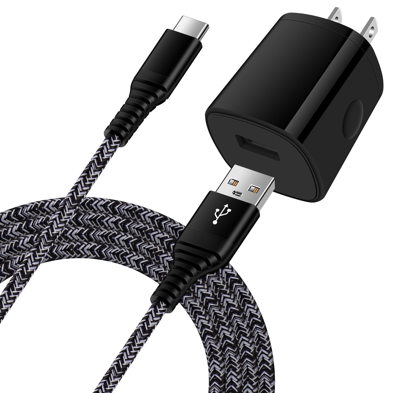 ABCPOW 10ft USB C Charger with Wall Plug: Fast Charging Cable, Block ...