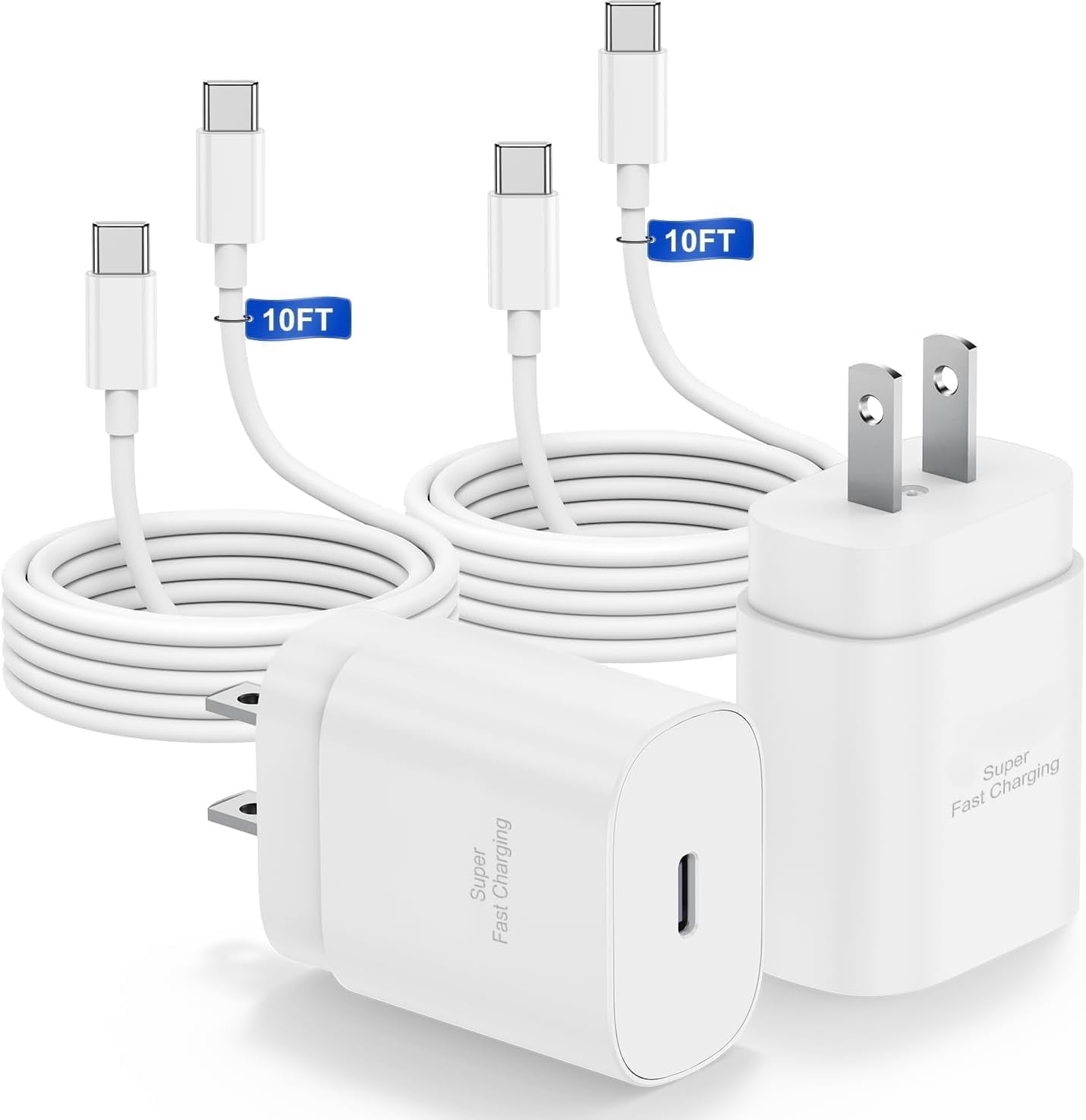 Type C Charger Fast Charging Compatible for Samsung 25W Charger, 2-Pack ...