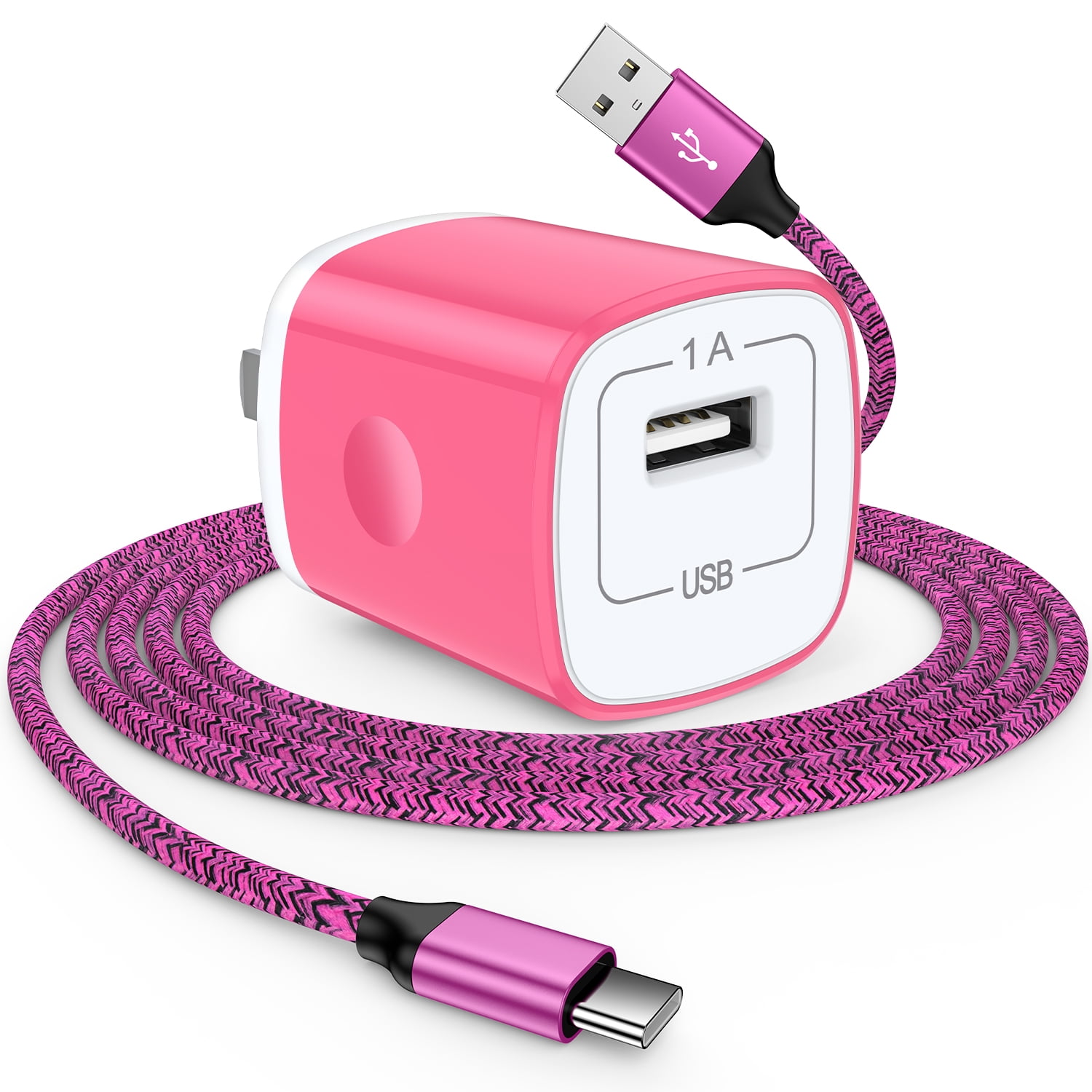Type C Charger USB C Cable Fast Charging Cable 6FT with USB Wall ...