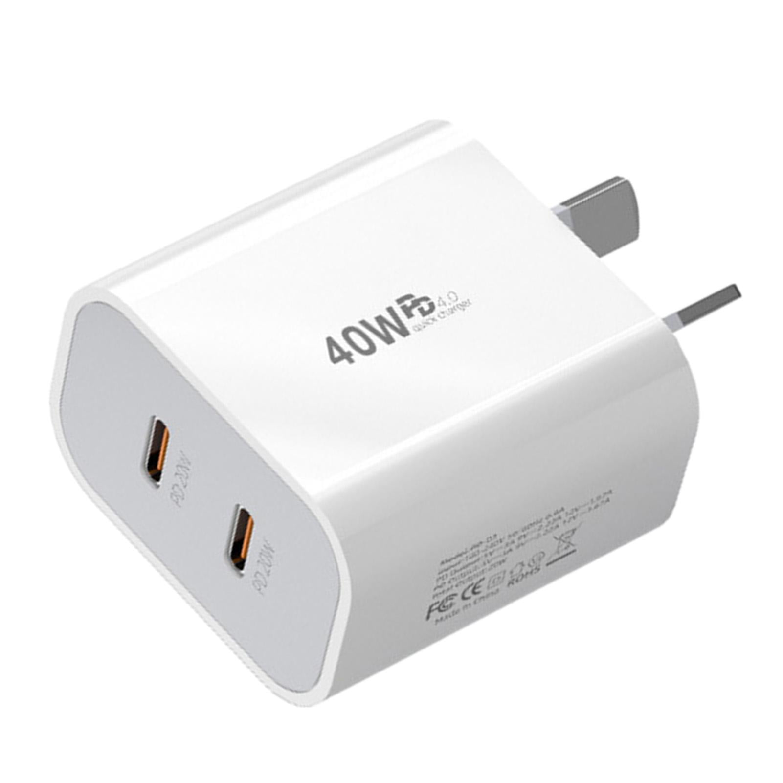 Type C Charging Block, Dual Port PD 40W Mobile Phone Charger Head ...