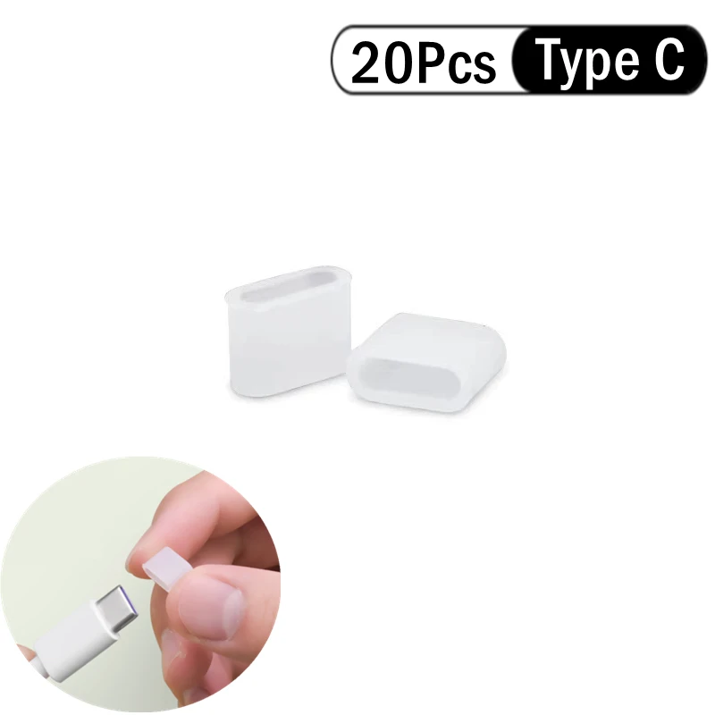 Type-C Charging Port Transparent Dust Plug With Rope Anti-Lost ...