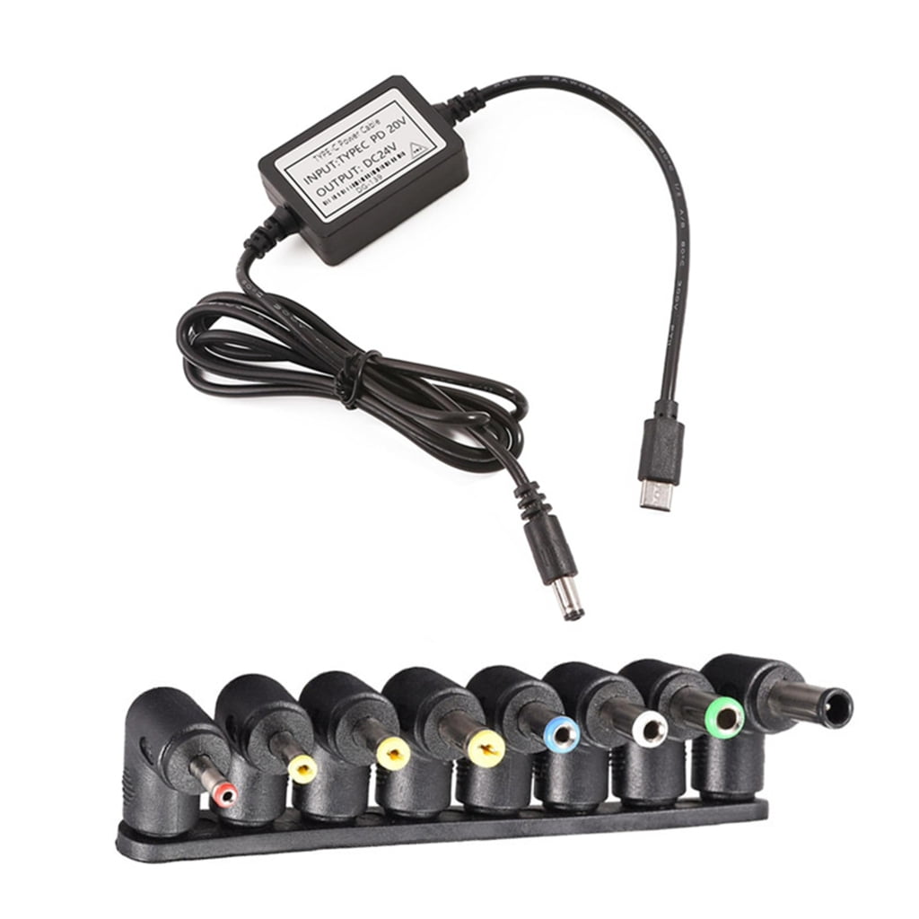 Type C DC24V Adapter Cable PD20V-24V Connector Tips Power Cord for Wide ...