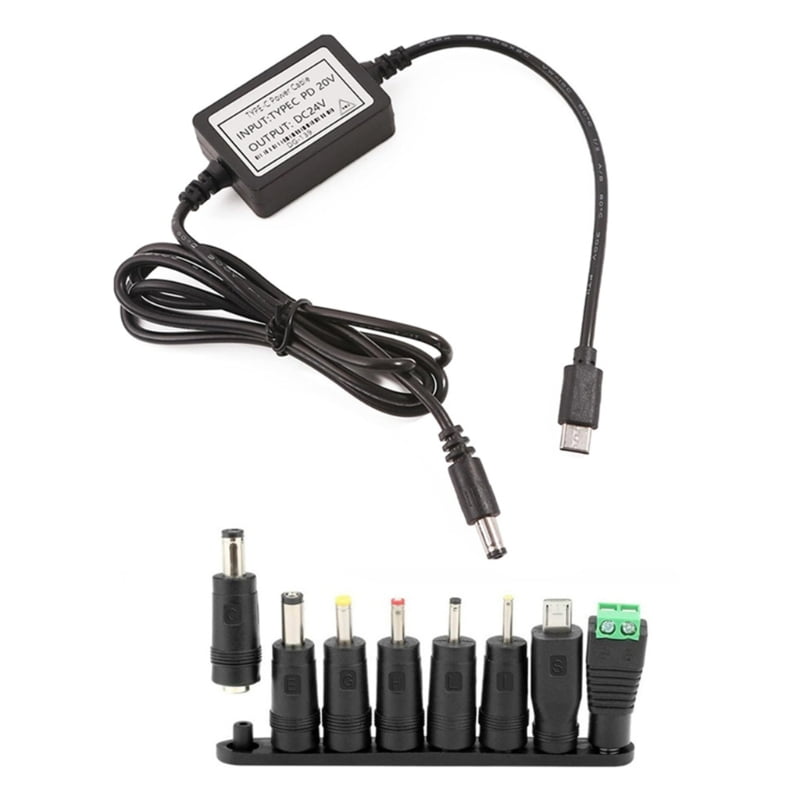 Type C DC24V Power Supply Charging Cable with Multiple Adapters for LED ...