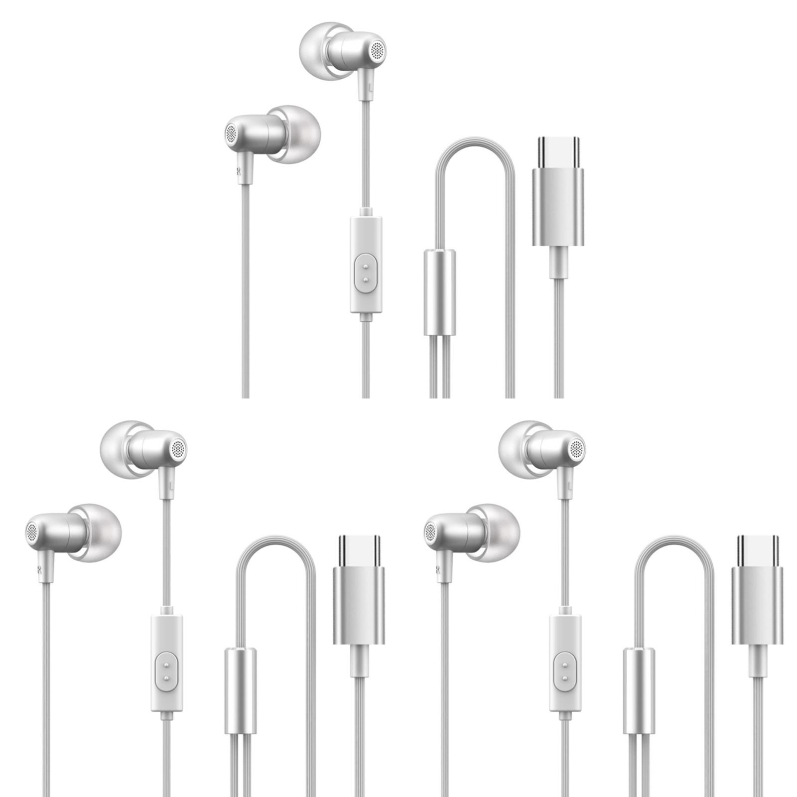 Type C In Ear Wired Headphones Subwoofer With Wheat Wire Controlled ...