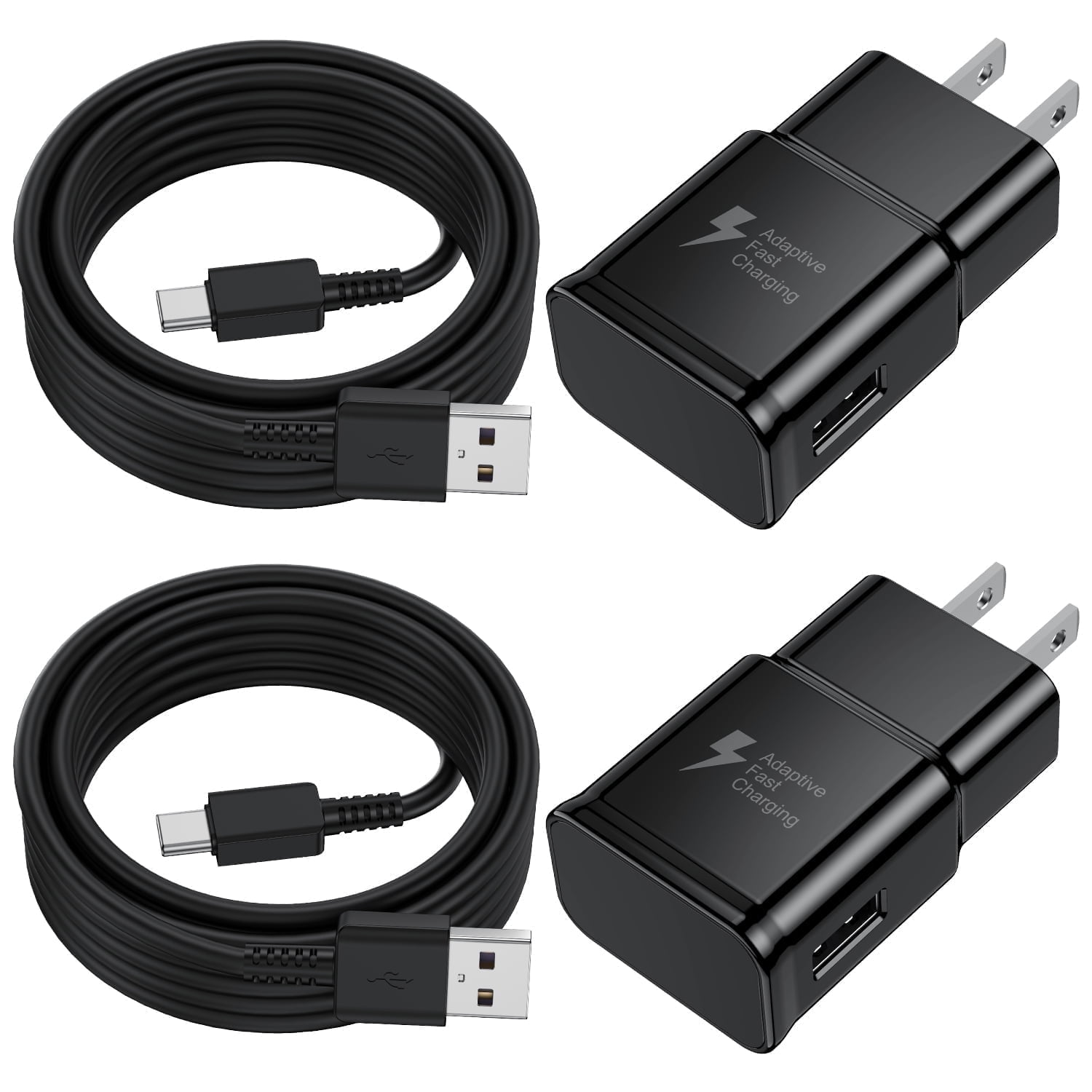 Fashia Type C Charger, 2 Pack USB C Wall Charger, 6ft Cable, 18W Fast ...