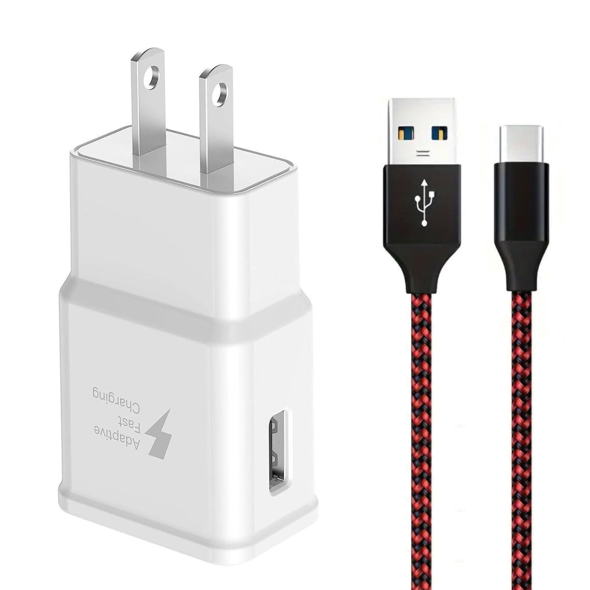 OEM Type-C Fast Charger, 3ft Red Braided USB-C Cable, Compatible with ...