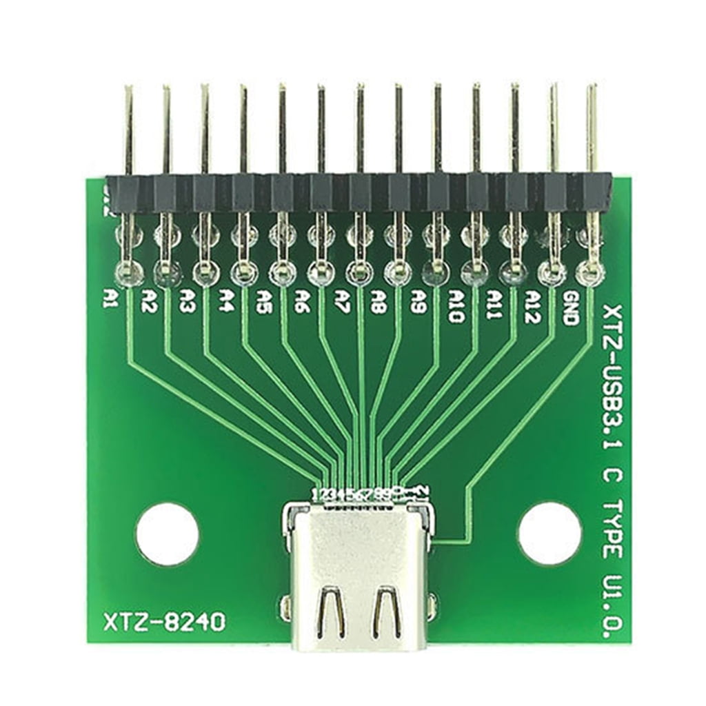 Type C Female Test Board Double Sided Connection With Pin Headers For ...