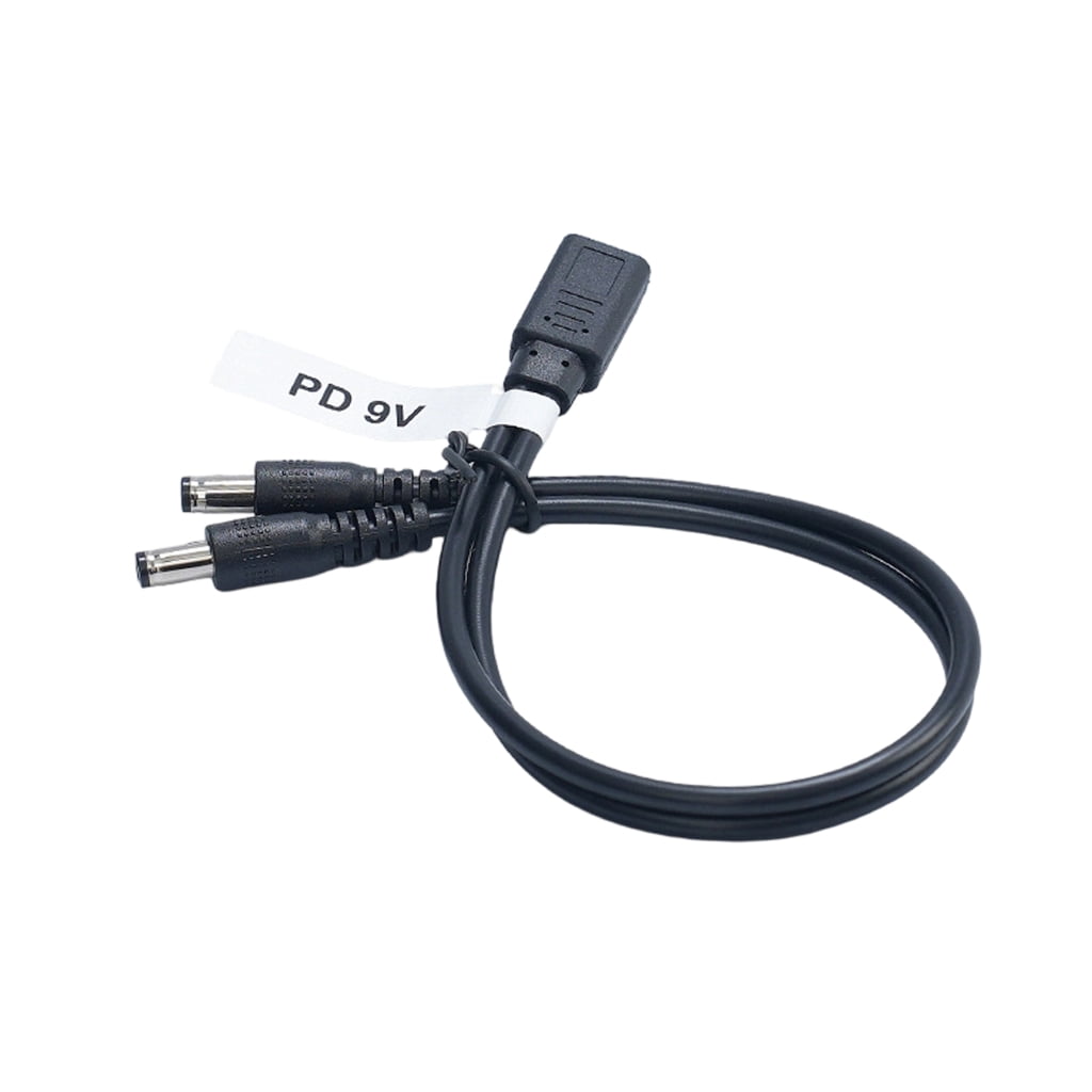 Type C Female To Two 5.5x2.1mm Male Power Cord 30cm Length 3A Current ...