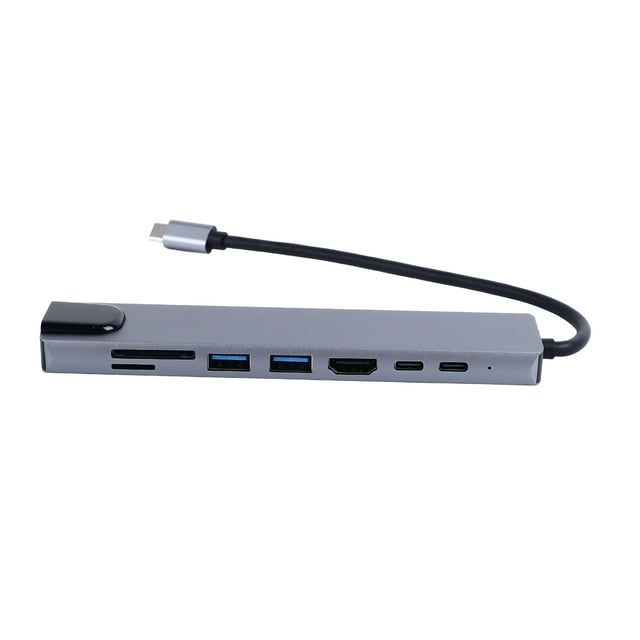 Type C Hub 8 Ports High Speed 4k Uhd Rj45 Port Zinc Alloy Plug And Play