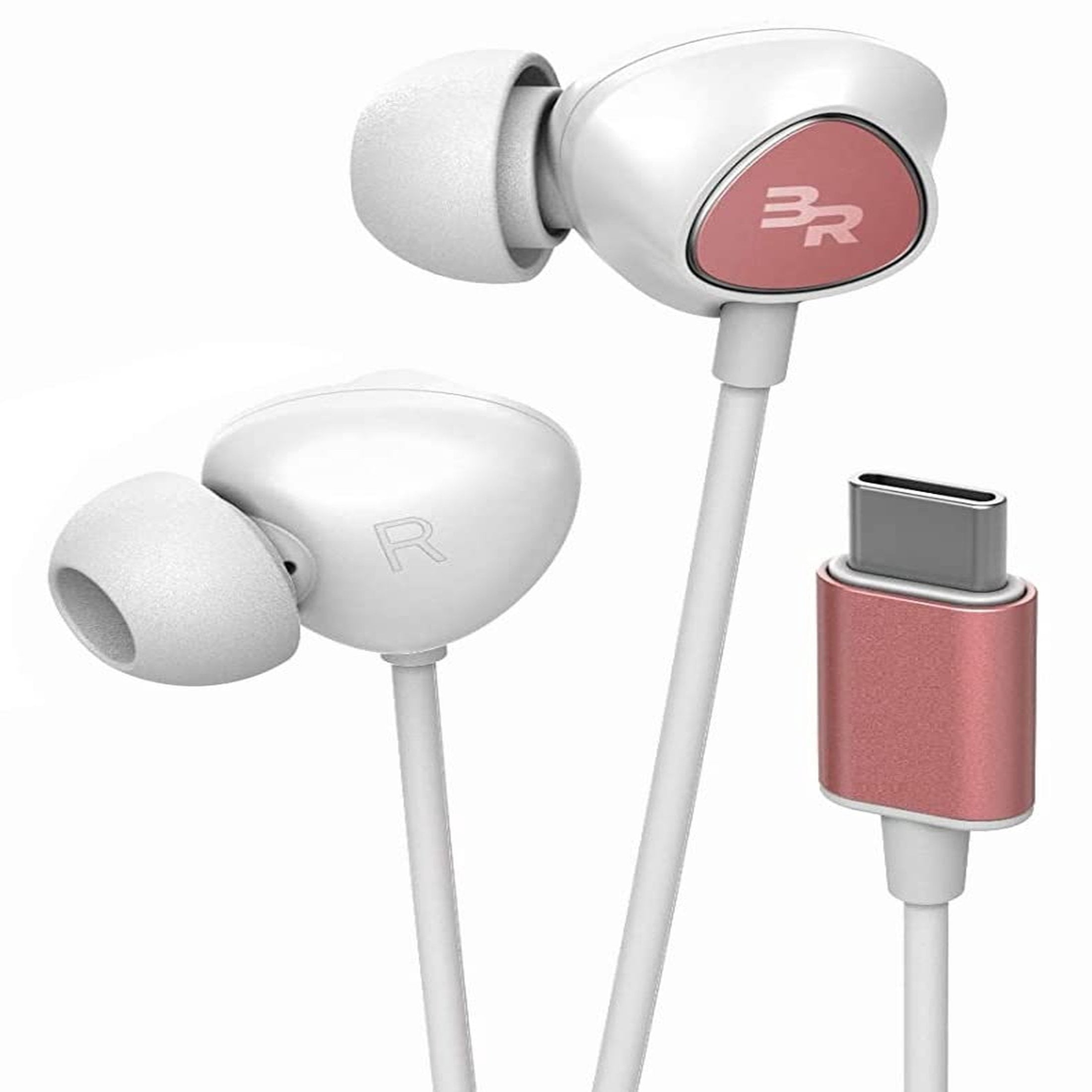Type-C In-Ear Headphones with Mic and Inline Remote for Smartphones ...