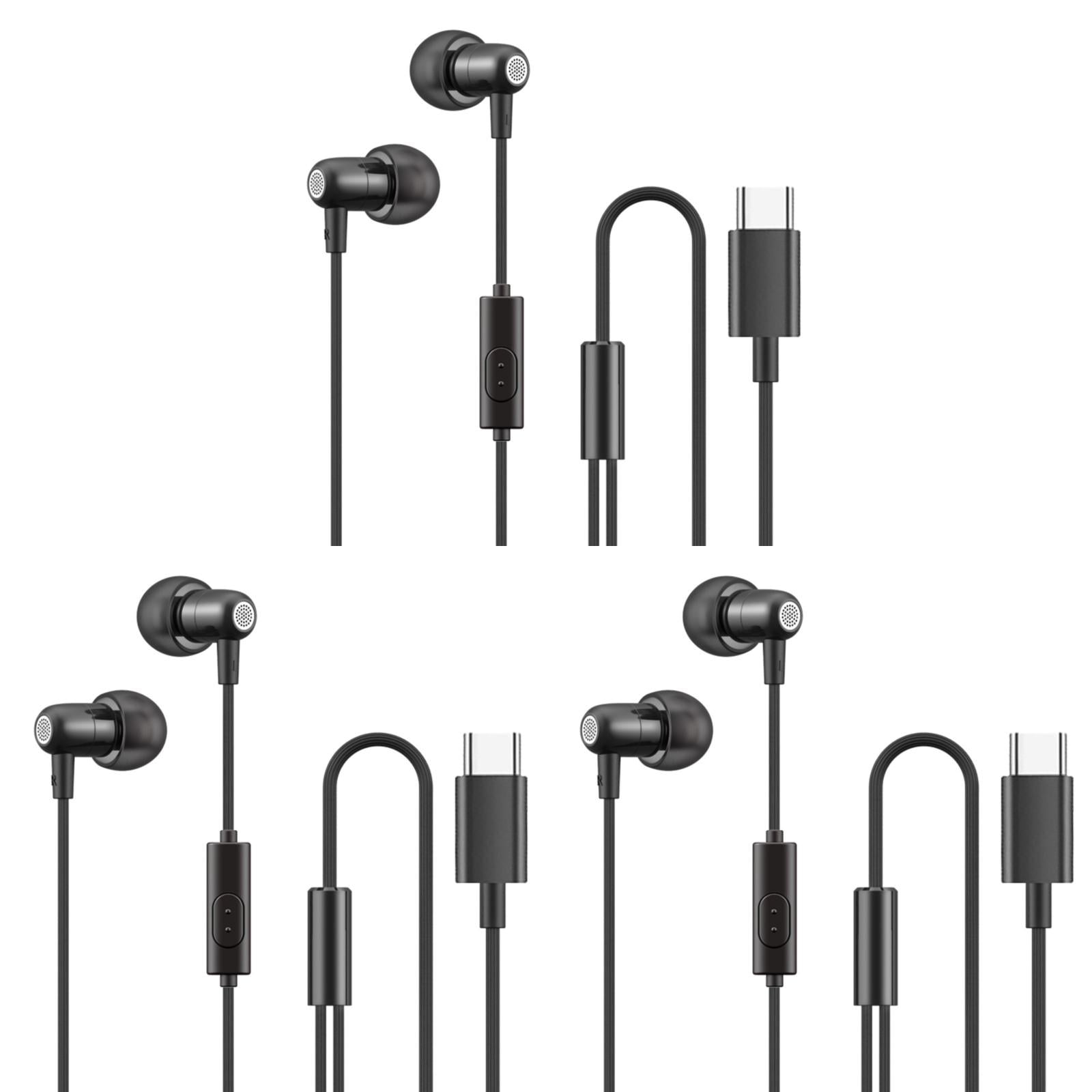 Type C In Ear Wired Headphones Subwoofer With Wheat Wire Controlled ...