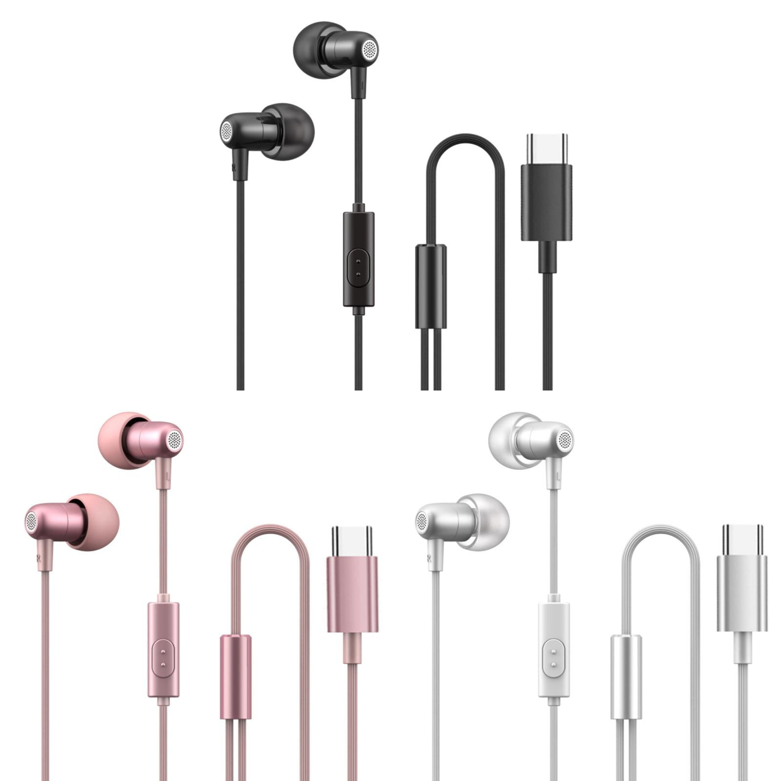 Type C In Ear Wired Headphones Subwoofer With Wheat Wire Controlled ...