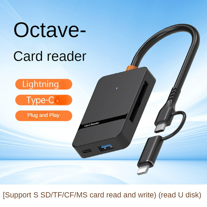 Type-C Lightning Dual Interface Octave-CF Card Reader - Walmart.com