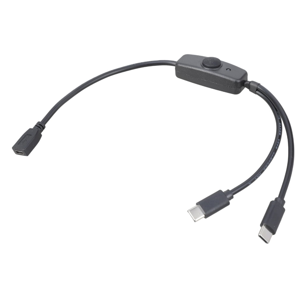 Type C Male Splitter Cable USB 5Pin Female Connector with Power Control ...