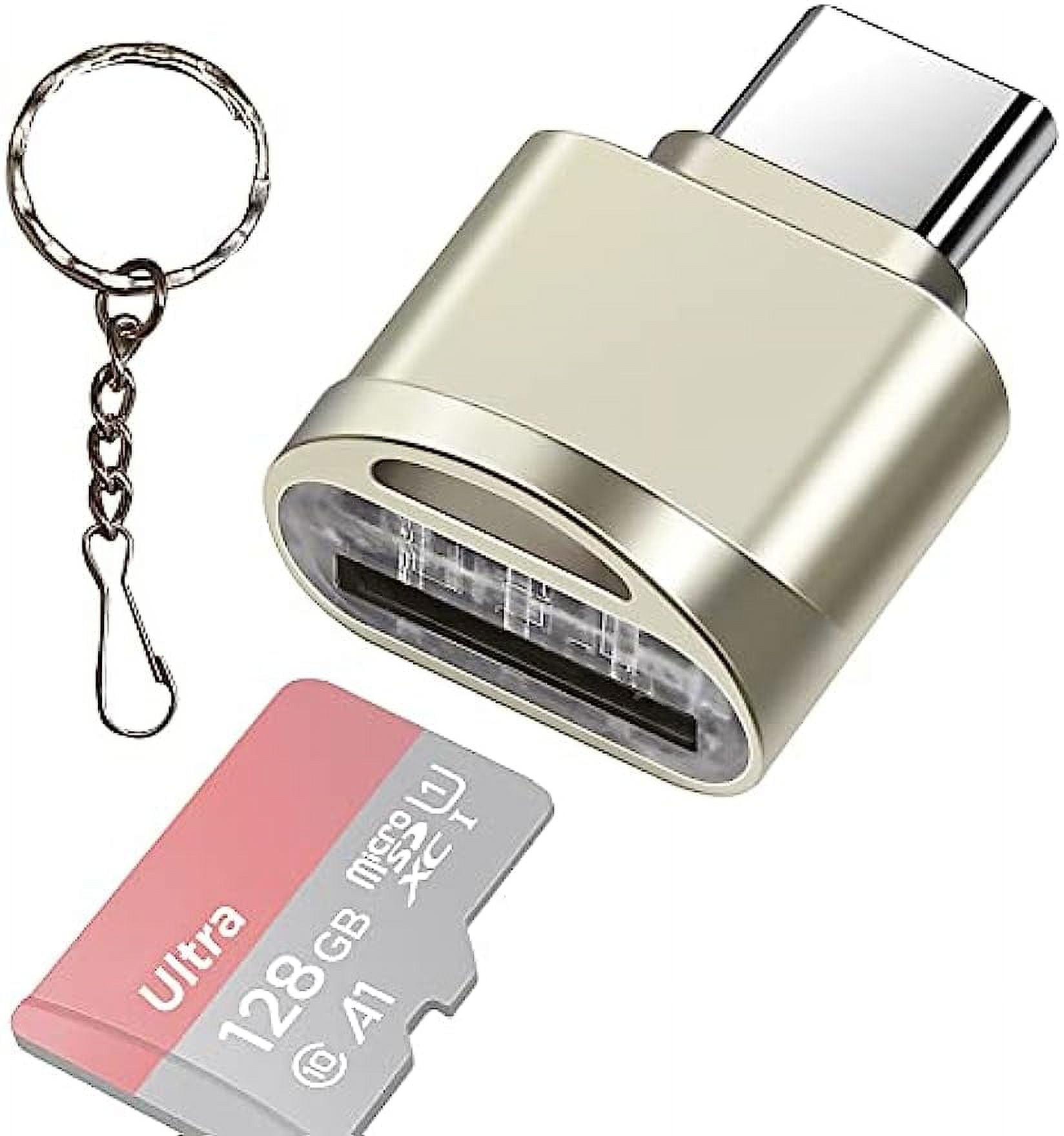 Type C Micro SD/TF Card Reader with Keychain, Leizhan USB C to Micro SD ...
