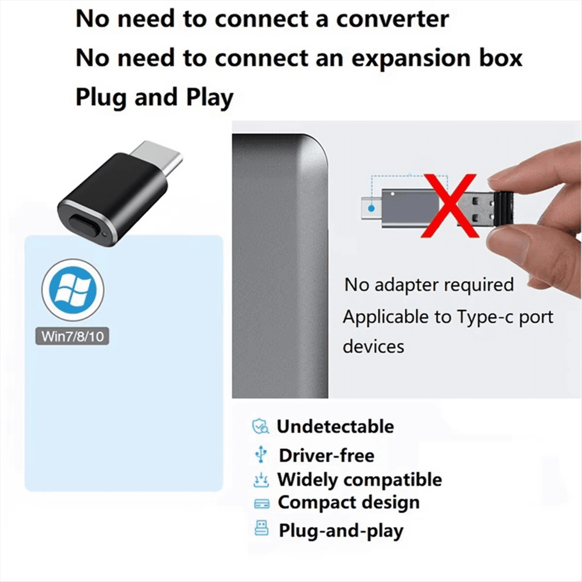 Type C Mouse Jiggler Undetectable Mover USB Shaker Simulated Movement ...