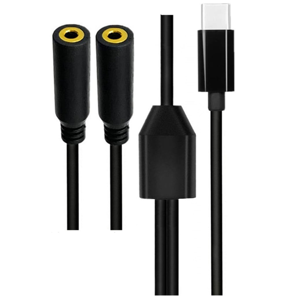 Type C Sound Converter Splitter with Microphones Support Type C to 35mm ...