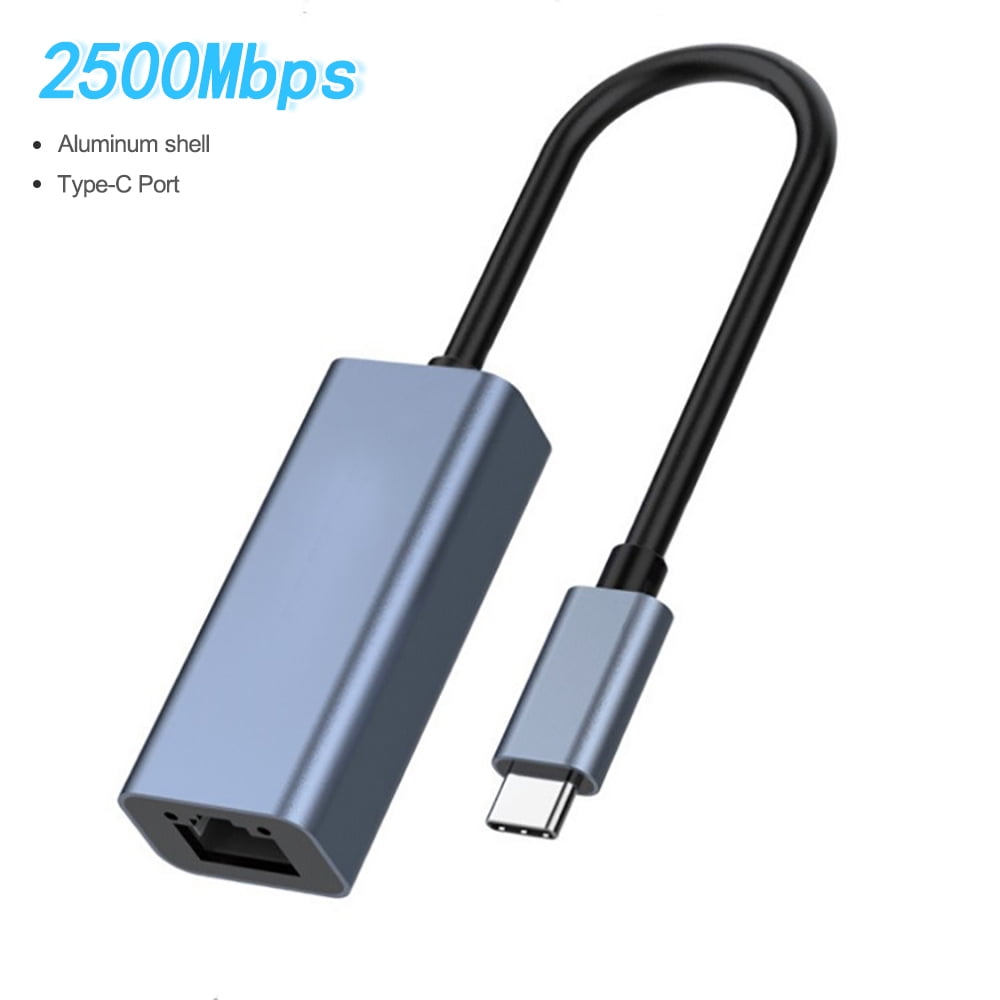 Type C USB Ethernet Adapter 2500Mbps High-speed External Network Card ...