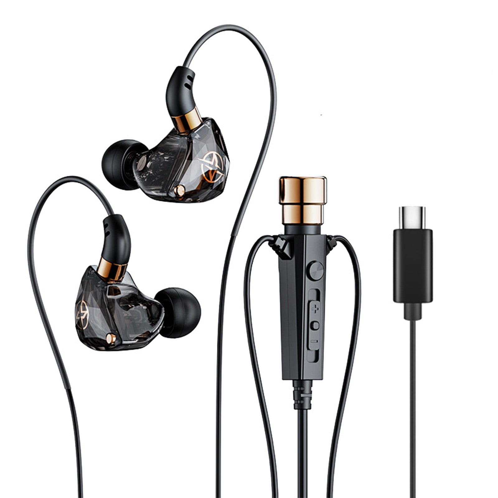 Type C Wired Headphones With Microphone HiFi Earphones Headset Vedio ...