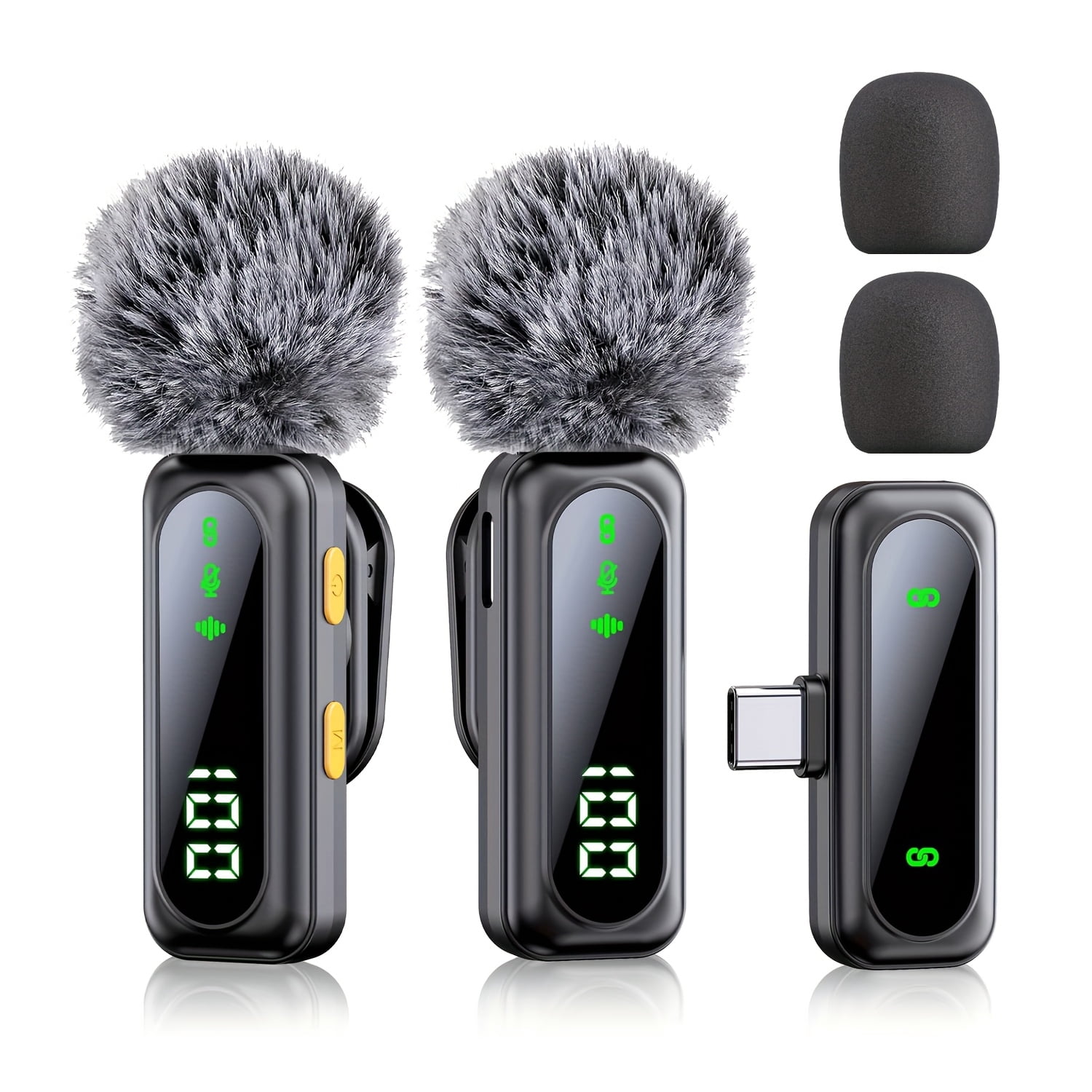 Type-C Wireless Lavalier Microphone for Smartphones, Laptops, Cameras ...