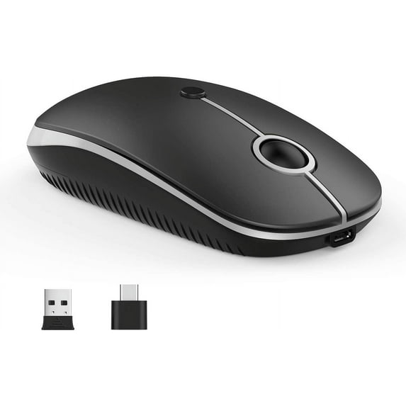 Type C Wireless Mouse, USB C MacBook Wireless Mouse Dual Mode Cordless ...