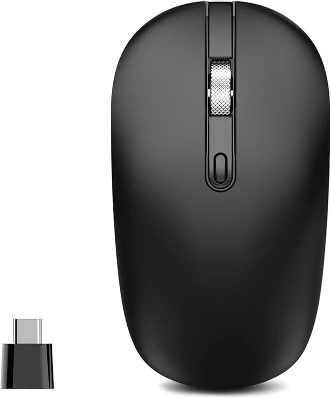 Type C Wireless Mouse, USB C Mice 2.4G Silent Cordless with Type C ...