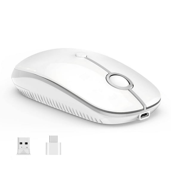 Type C Wireless Mouse，Vssoplor USB C Mouse Dual Mode 2.4G Cordless Mice ...