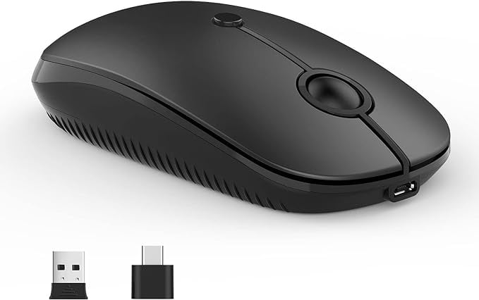 Type C Wireless Mouse，Vssoplor USB C Rechargeable Portable Quiet ...