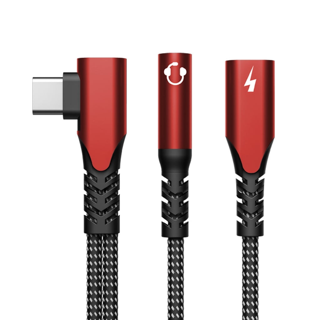 Type C to 3.5mm Headphone Sound Adapter with PD60W Fast Charging and 90 ...