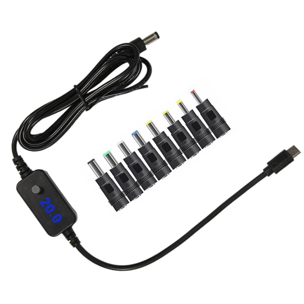 Type C to 5.5x2.5mm Charging Wire With Digital Display 5V 9V 12V 15V ...