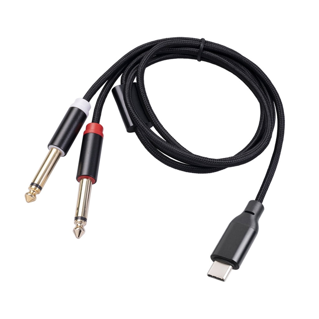 Type C to 6.35mm Y Cable Flexible USB C to 6.35mm 1/4inch TRS Cable ...