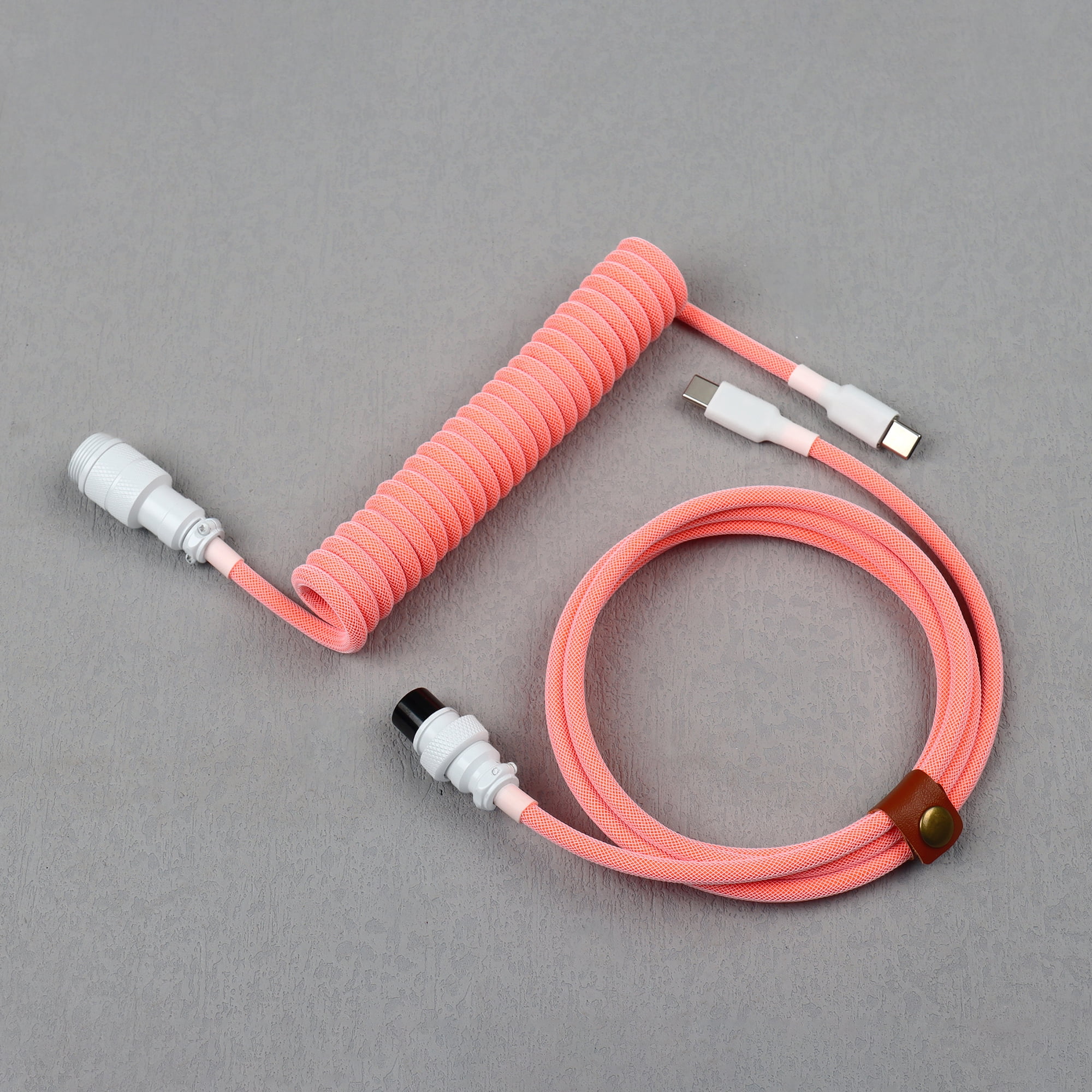 Type C to C Gaming Cable USB C Coiled Cable USB Coiled Keyboard Cable ...