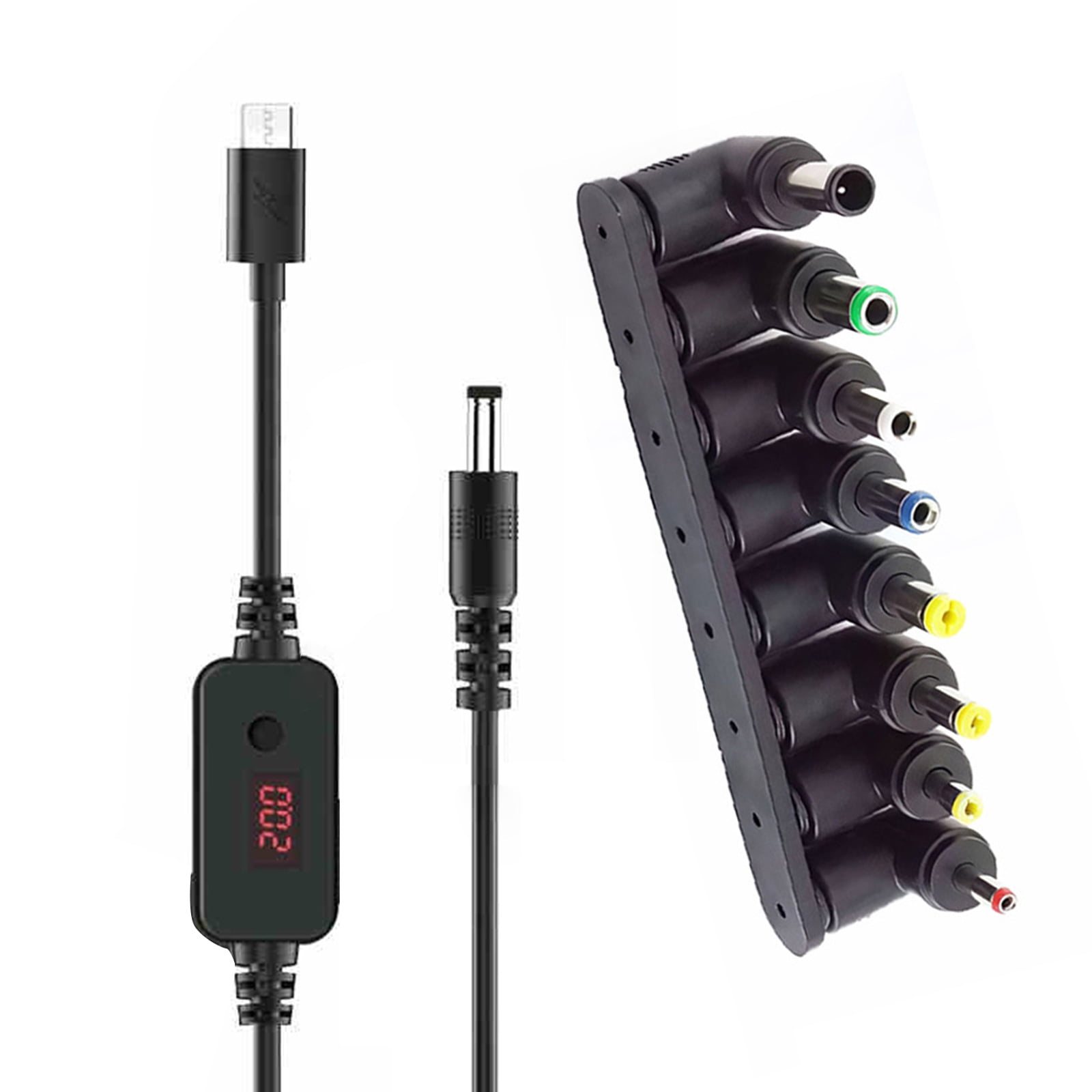 Type C to DC5521 5.5x2.1mm Power Cable 3.3ft 8 Interchangeable Tips ...