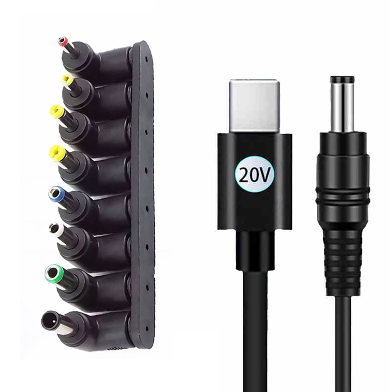 Type C to DC5521 5.5x2.1mm Power Cable 3.3ft 8 Interchangeable Tips ...