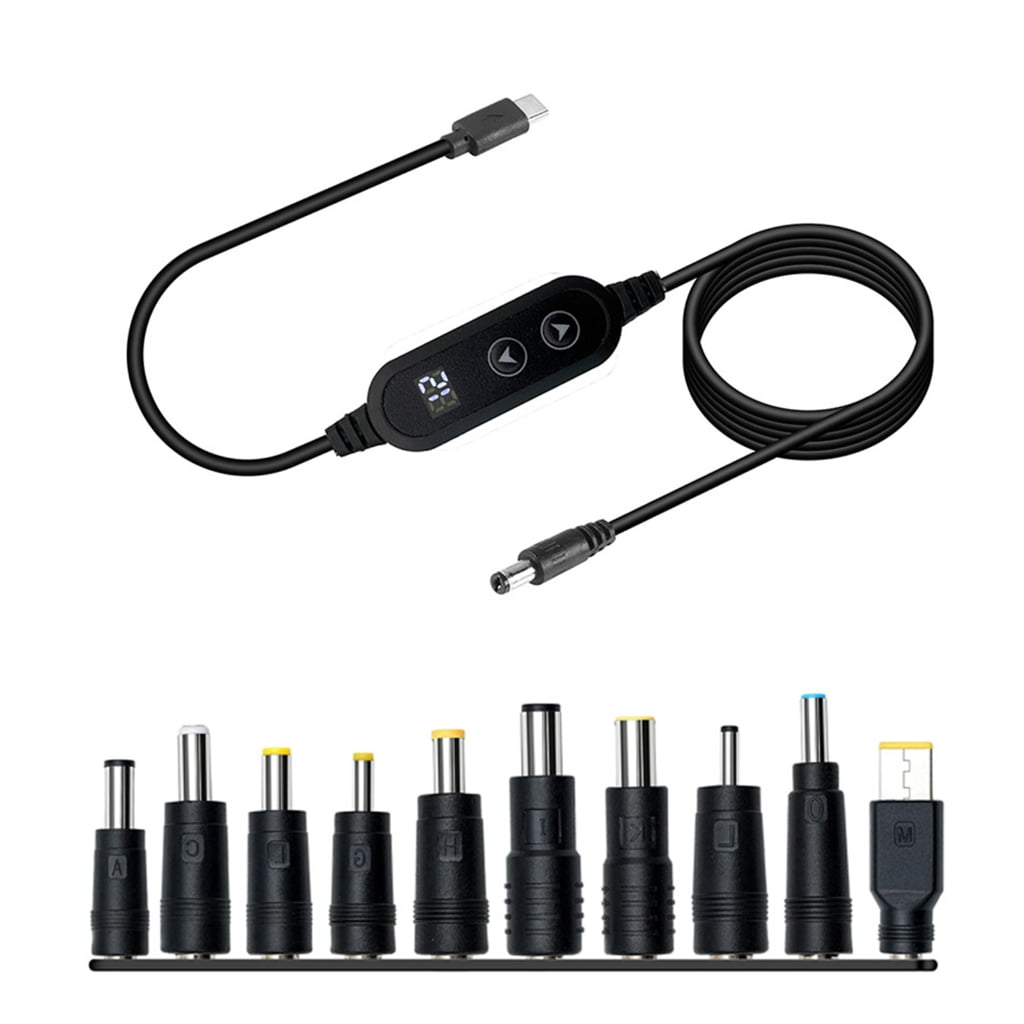 Type C to DC5521 Charging Cable Optional Connectors Adjustable Voltage 5V 20V For Various ...