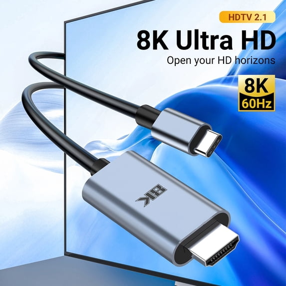 Type C to HDMI Cable 8k@60Hz 4K@120Hz USB C to HDMI-Compatible HDTV ...