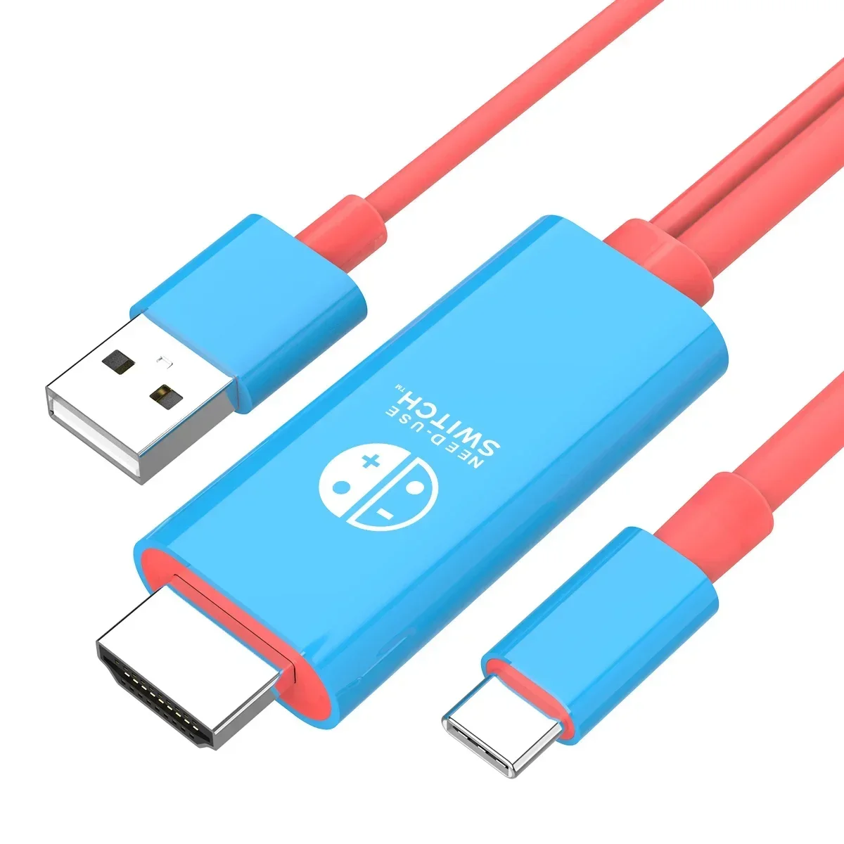 Type C to HDMI-Compatible Cable & 5V USB Charging Portable TV Dock 4K ...