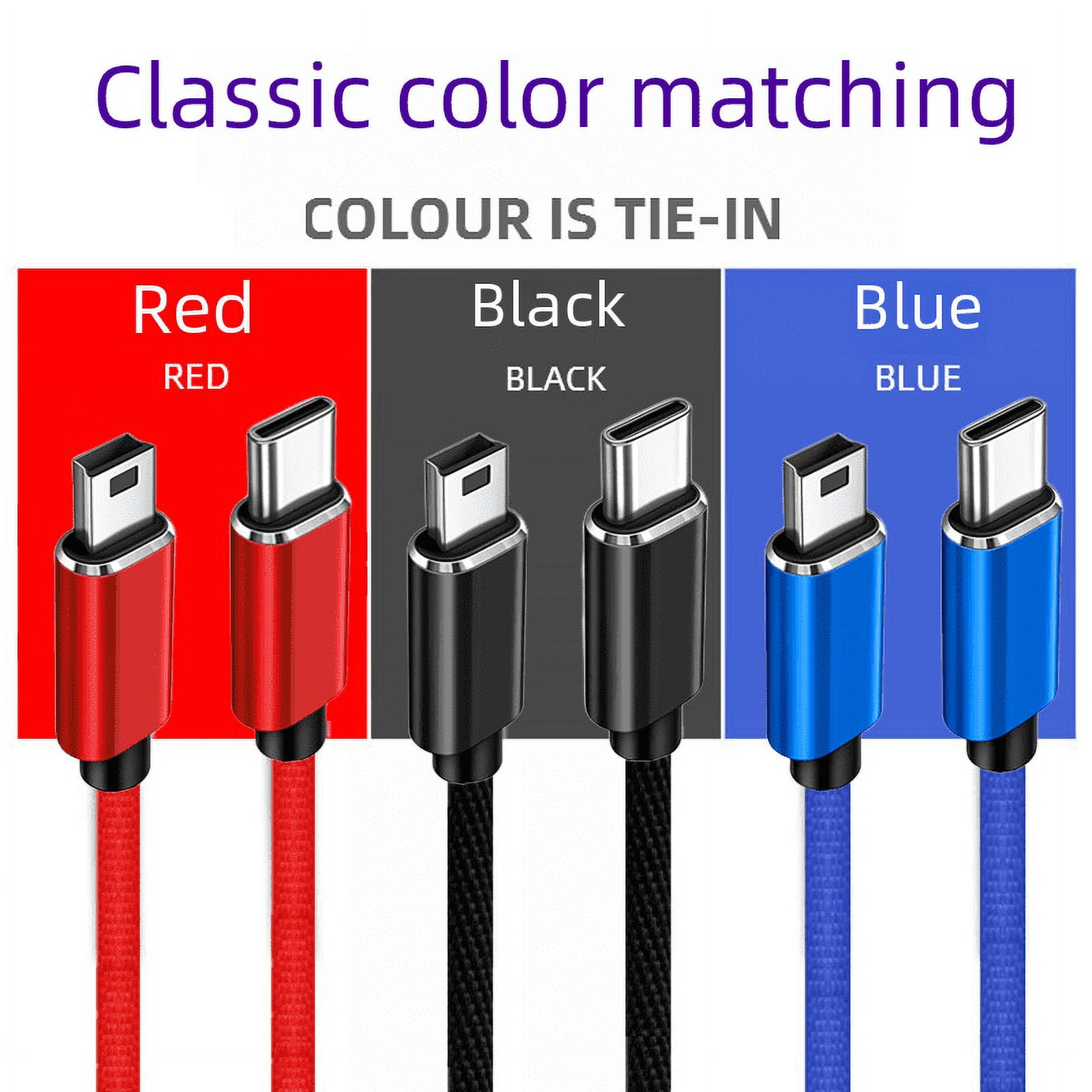 Type-C to Mini T-Port OTG Cable 4A Fast Charging Data Transfer ...