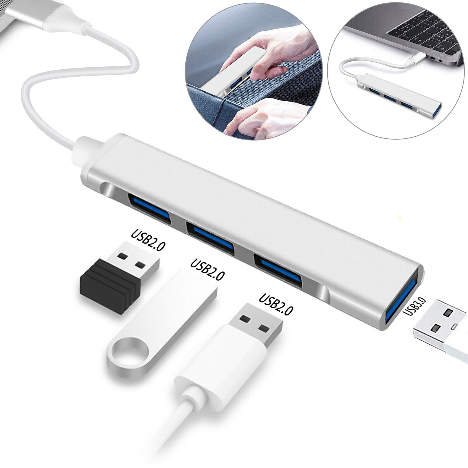 Type-C to Multi 4 Ports USB3.0 Hub Connector Adapter for Computer ...