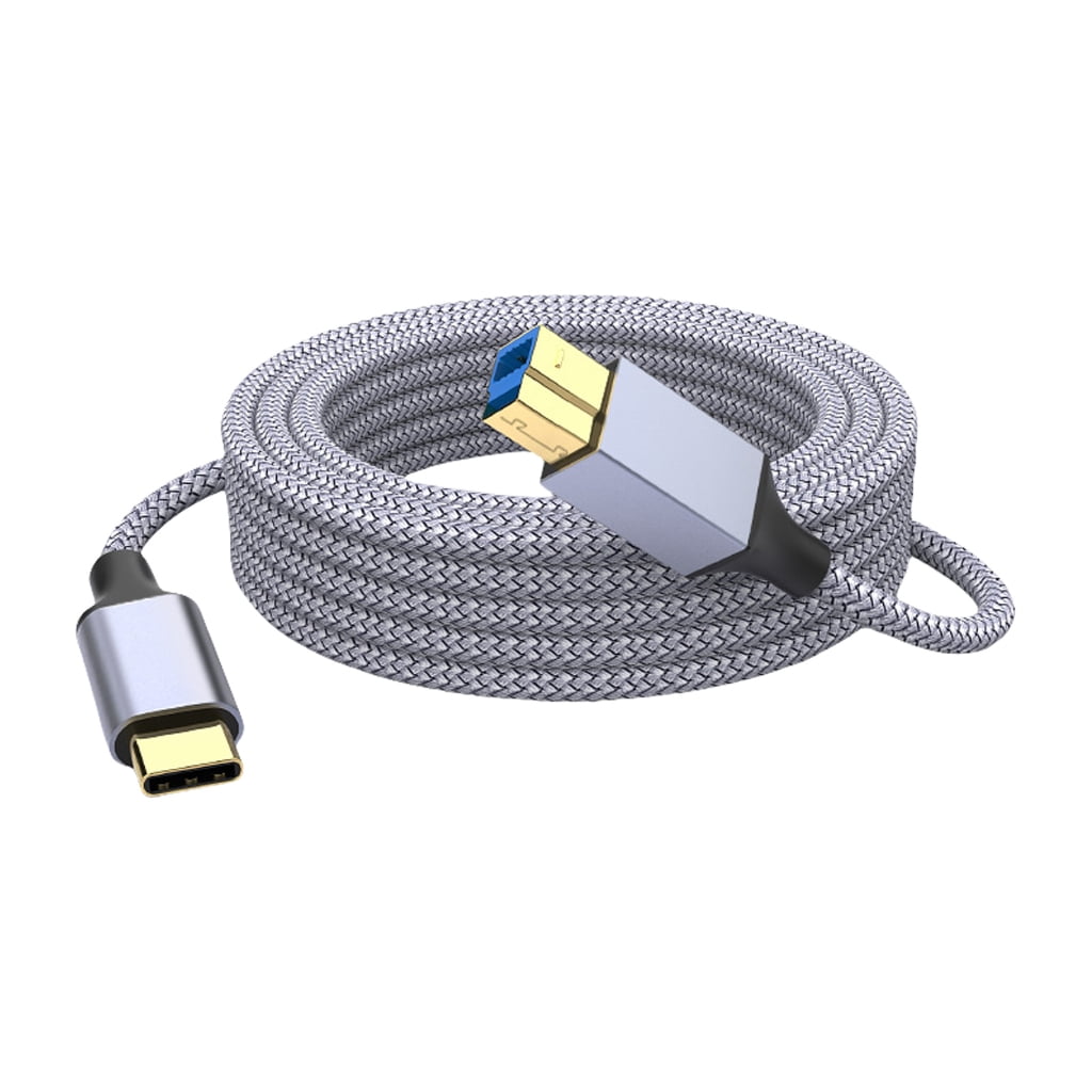 Type C to USB B Printer Cord Wide Compatibility Flexible Braided Cord ...