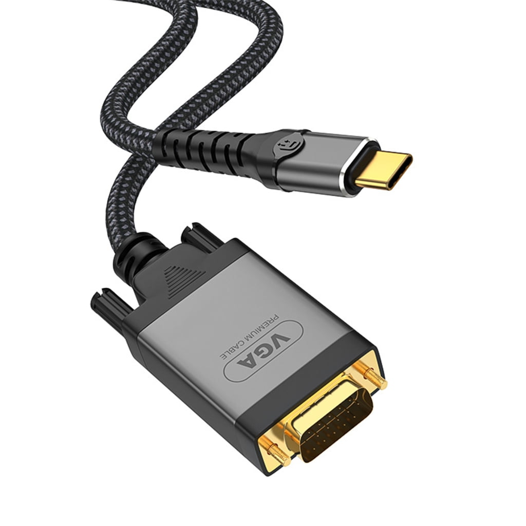 Type C to VGA Cable 1080P Display Adapter Cord Wire with Gold Plated ...
