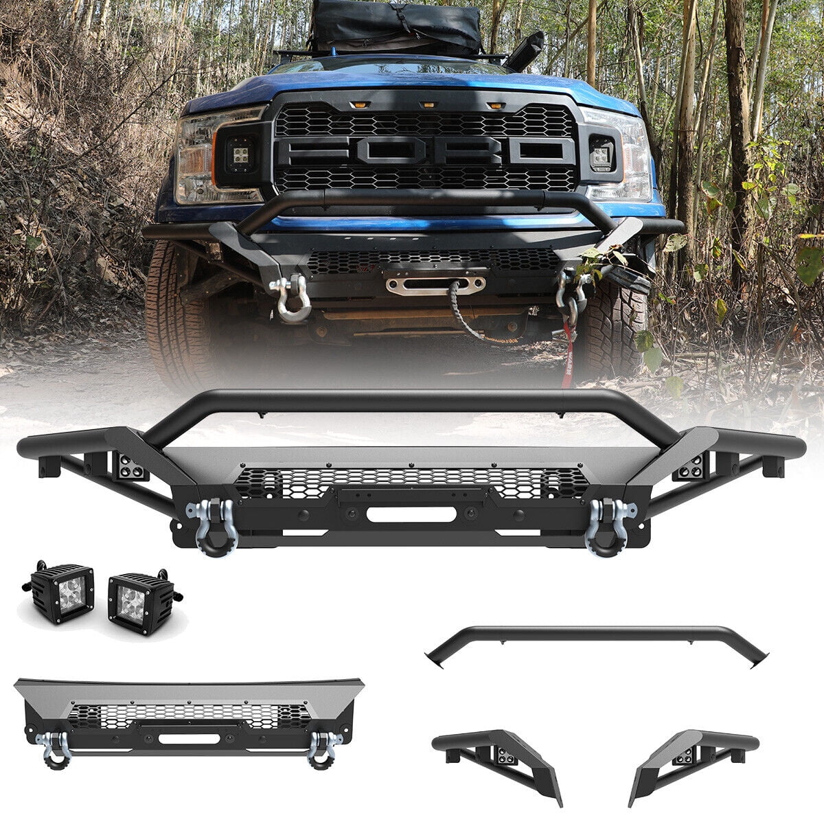 Type-D 3 IN 1 Front Bumper Assembly(Mid-Width Front Bumper+Side Wings ...
