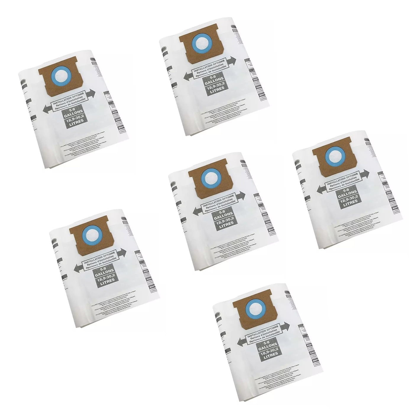 Type E Shop Vac Replacement Part For 5-8 Gallon Vacuum Paper Bags ...