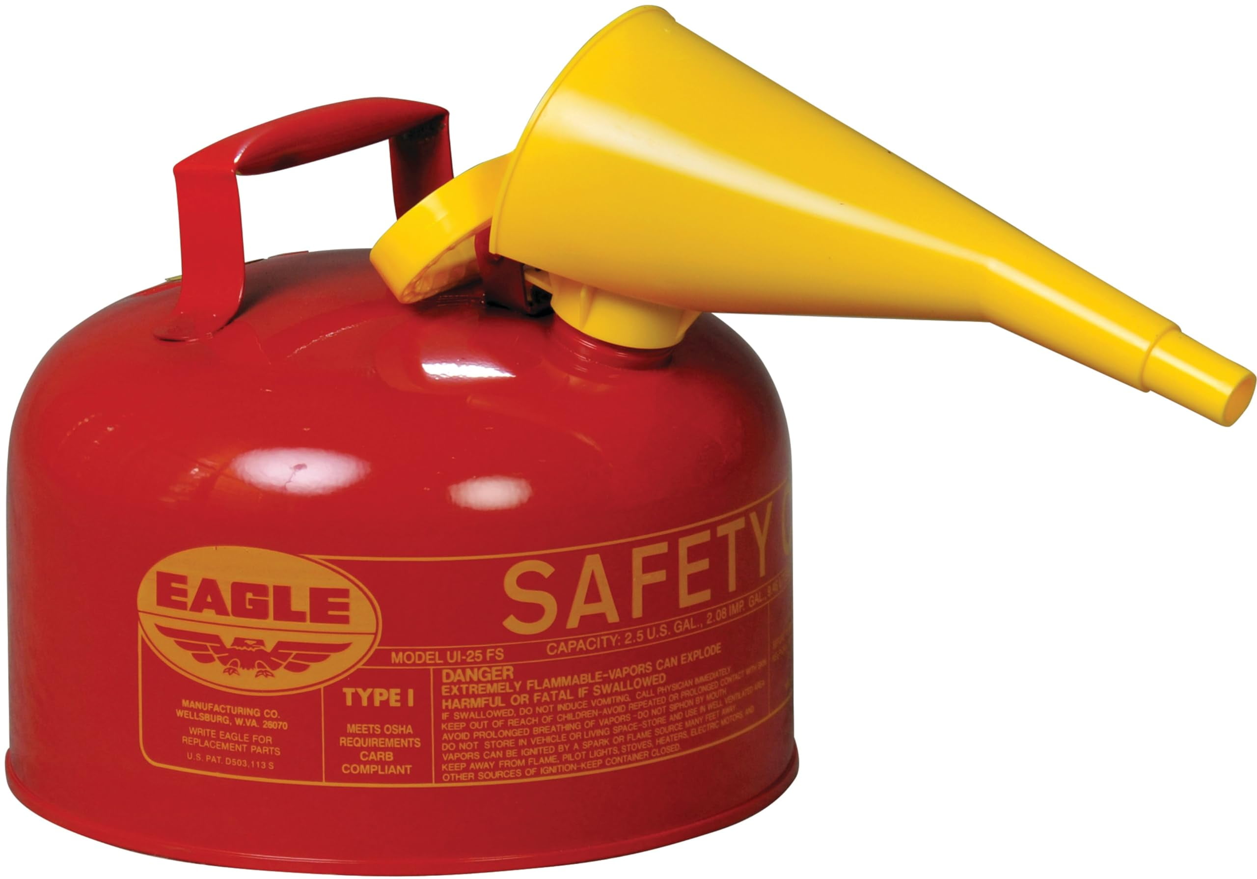 Type I Red Safety Gas Can 2.5 Gallon for Gasoline Storage, Flame ...