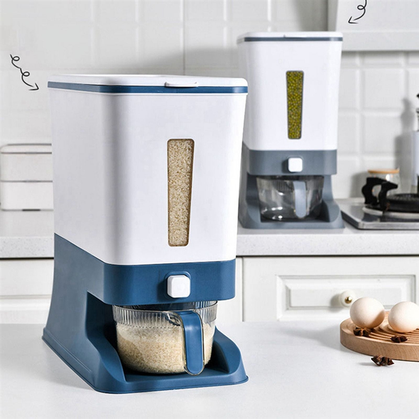 -Type Rice Dispenser Sealed Grain Container Storage Household Cereal ...